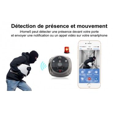 Judas numérique (caméra de porte) WiFi et GSM, iHOME 5, avec écran ...